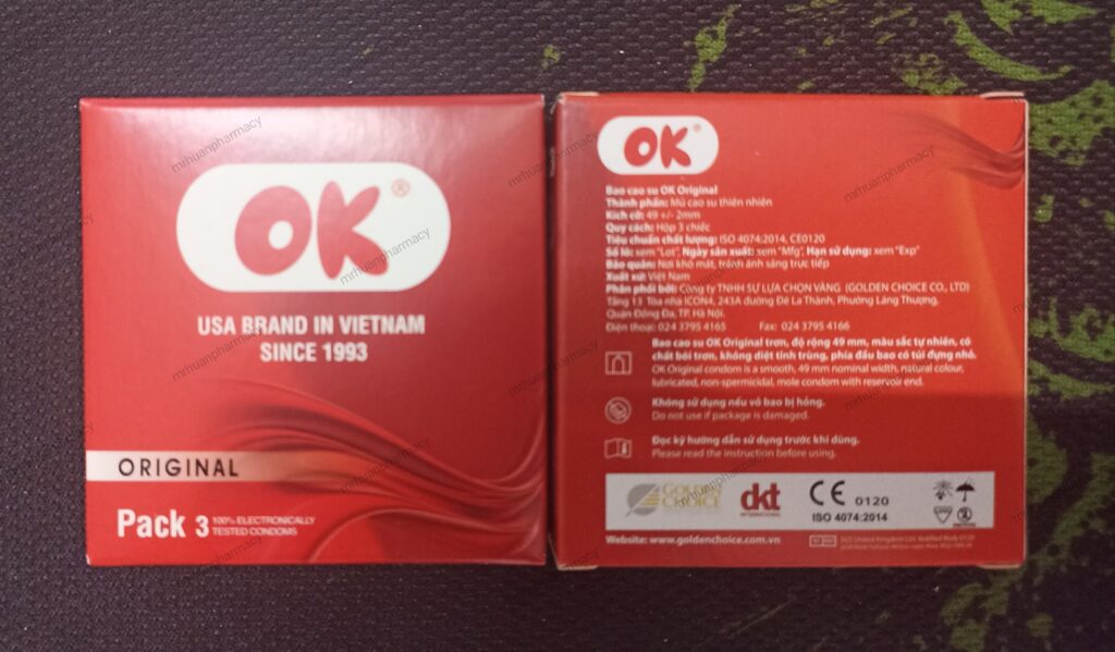 Bao cao su OK Original (Hộp 3 chiếc) – Thương hiệu bao cao su từ năm ...