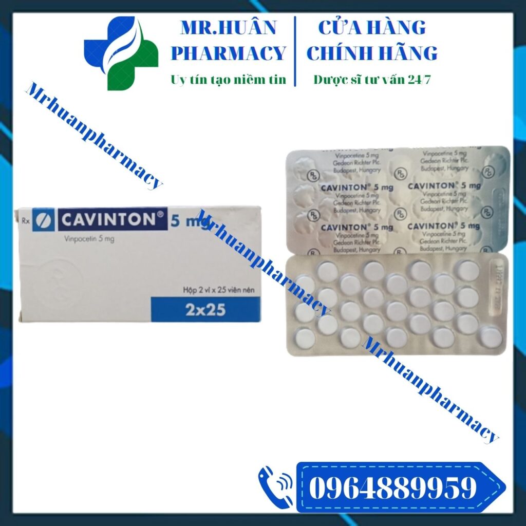 Cavinton 5mg (Hộp 2 vỉ x 25 viên) – Thuốc điều trị đau nửa đầu, chóng ...