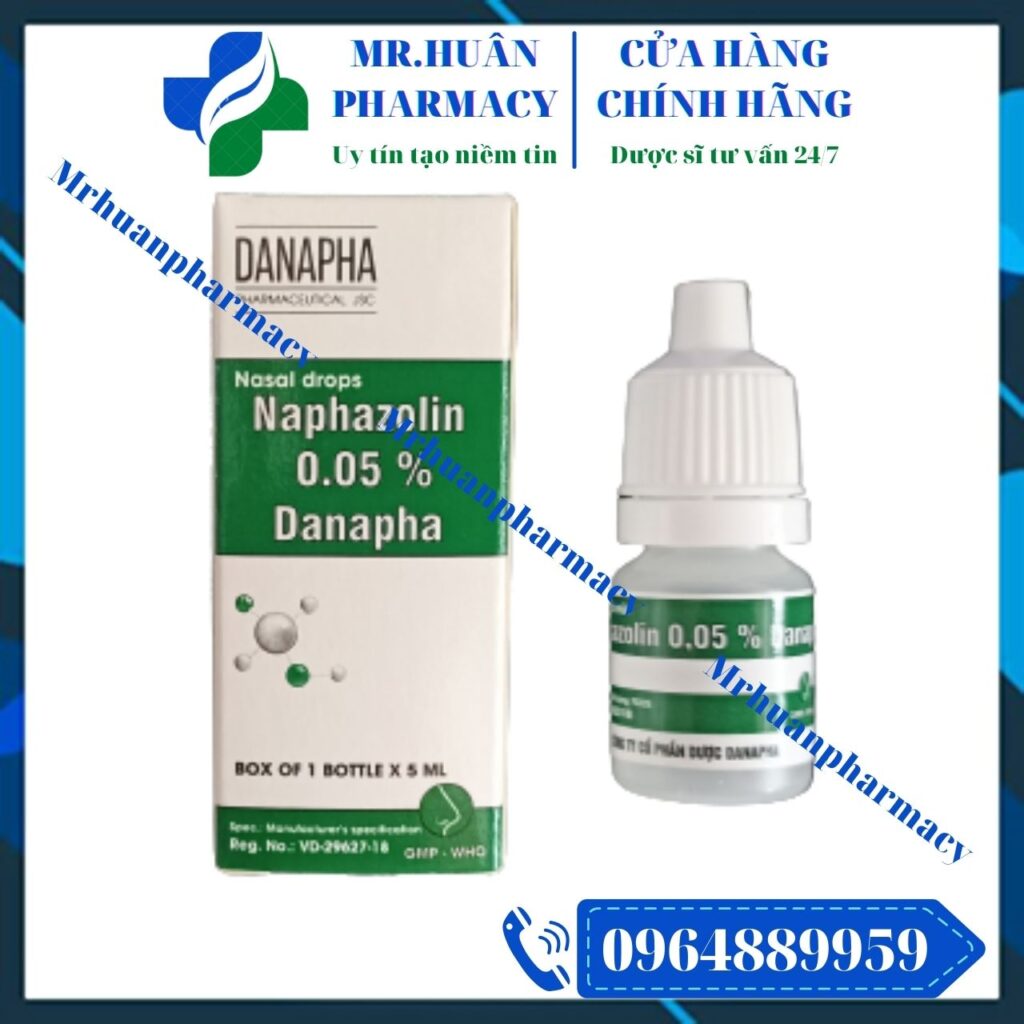 Thuốc nhỏ mũi Naphazolin 0.05% Danapha 5ml – Giảm sung huyết do viêm ...