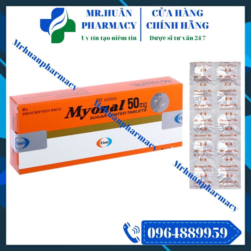 Myonal 50mg (Hộp 3 vỉ x 10 viên) – Thuốc giãn cơ – MrHuân Pharmacy