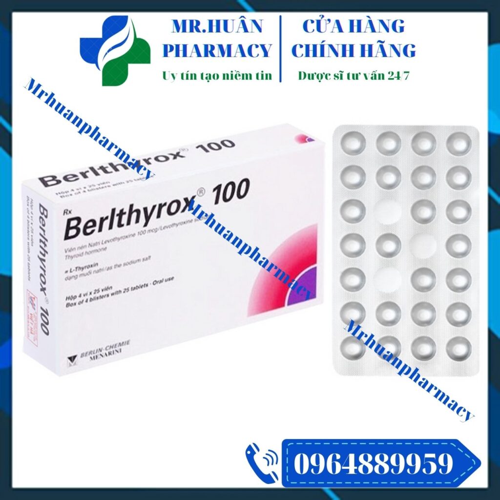 Berlthyrox 100 (Hộp 4 vỉ x 25 viên) – Hormon tuyến giáp cho người bướu ...