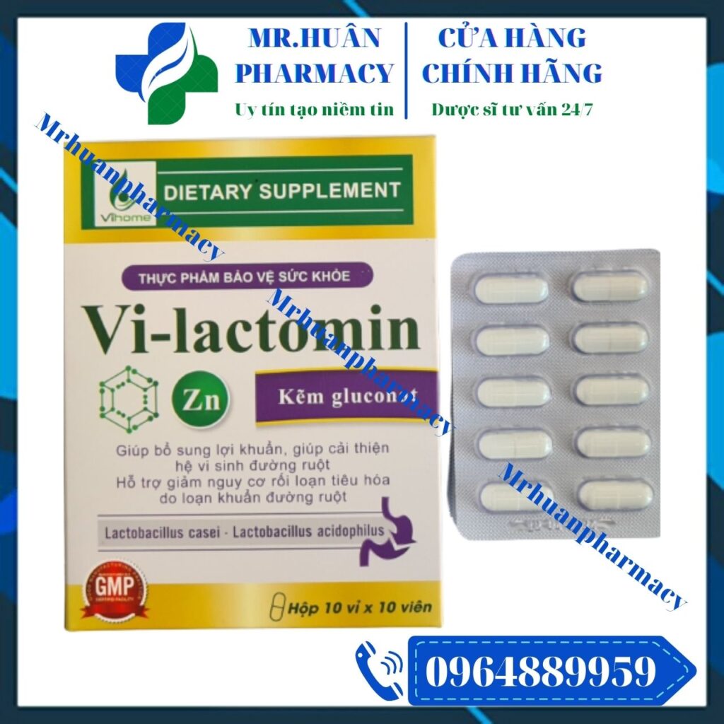 Vi-Lactomin (Hộp 100 viên) – Giúp bổ sung lợi khuẩn, cải thiện hệ vi ...