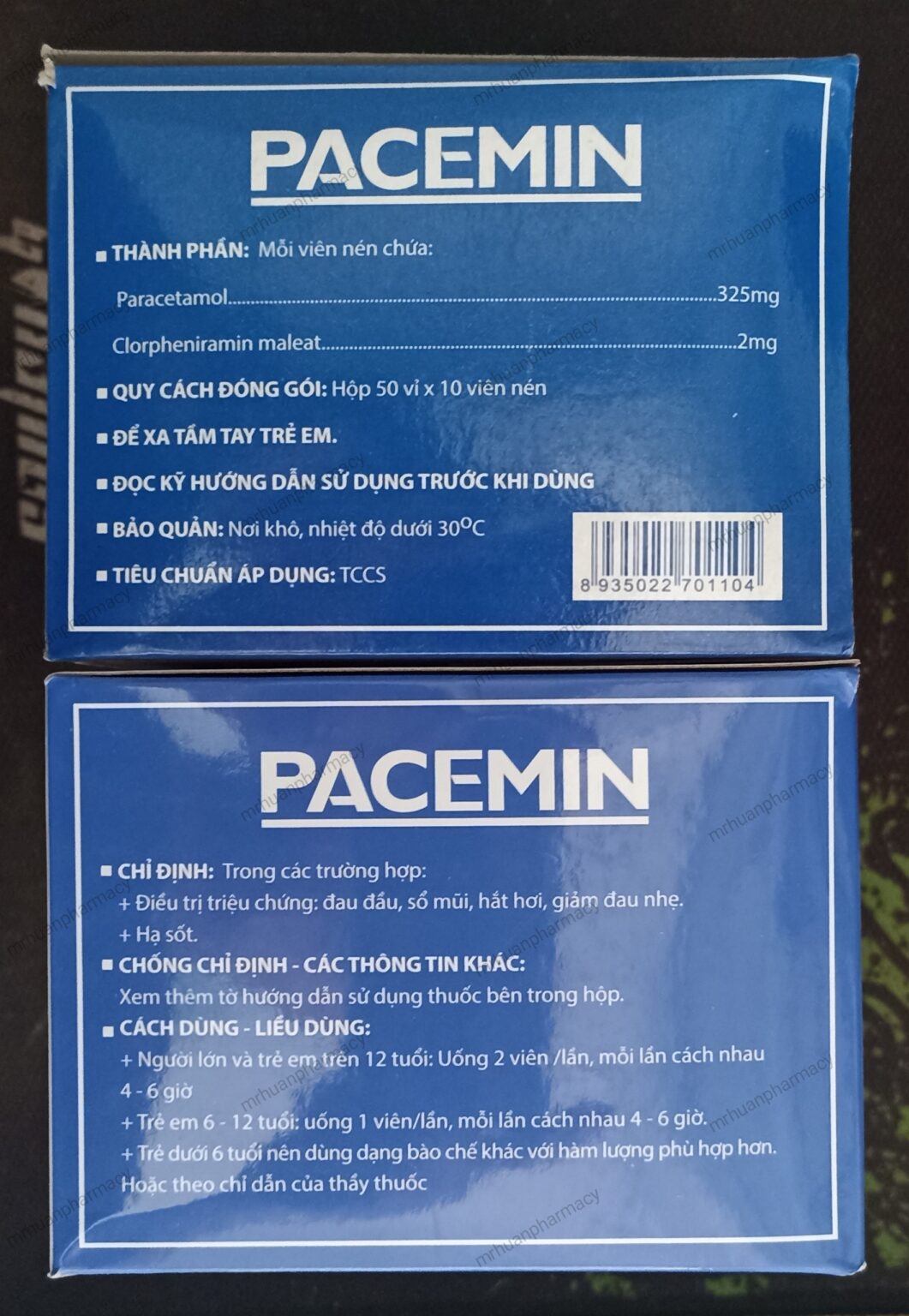 Pacemin (Hộp 50 vỉ x 10 viên) – Thuốc điều trị cảm cúm, sổ mũi, hắt hơi ...