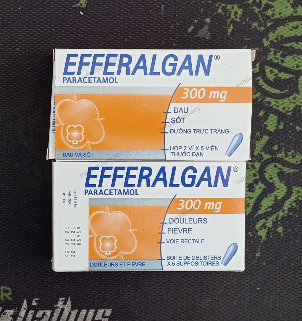 Efferalgan 300mg (Hộp 10 viên) – Viên đặt dùng để hạ sốt giảm đau ...