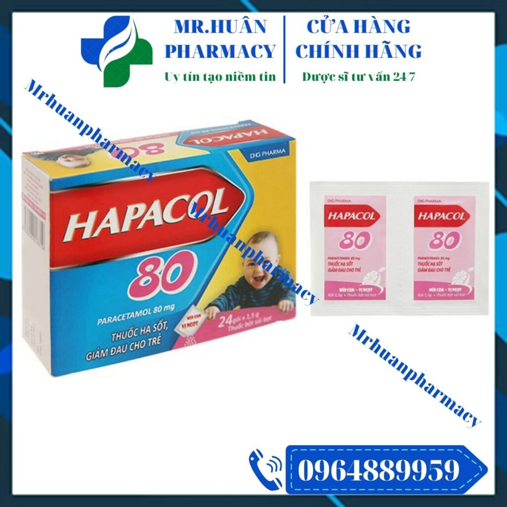 Hapacol 80 (Hộp 24 gói) – Thuốc hạ sốt giảm đau vị cam cho trẻ – MrHuân ...