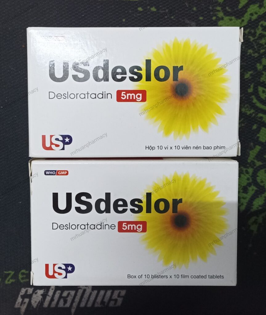 Usdeslor 5mg (Hộp 10 vỉ x 10 viên) – Thuốc chống dị ứng, mẩn ngứa, cảm ...