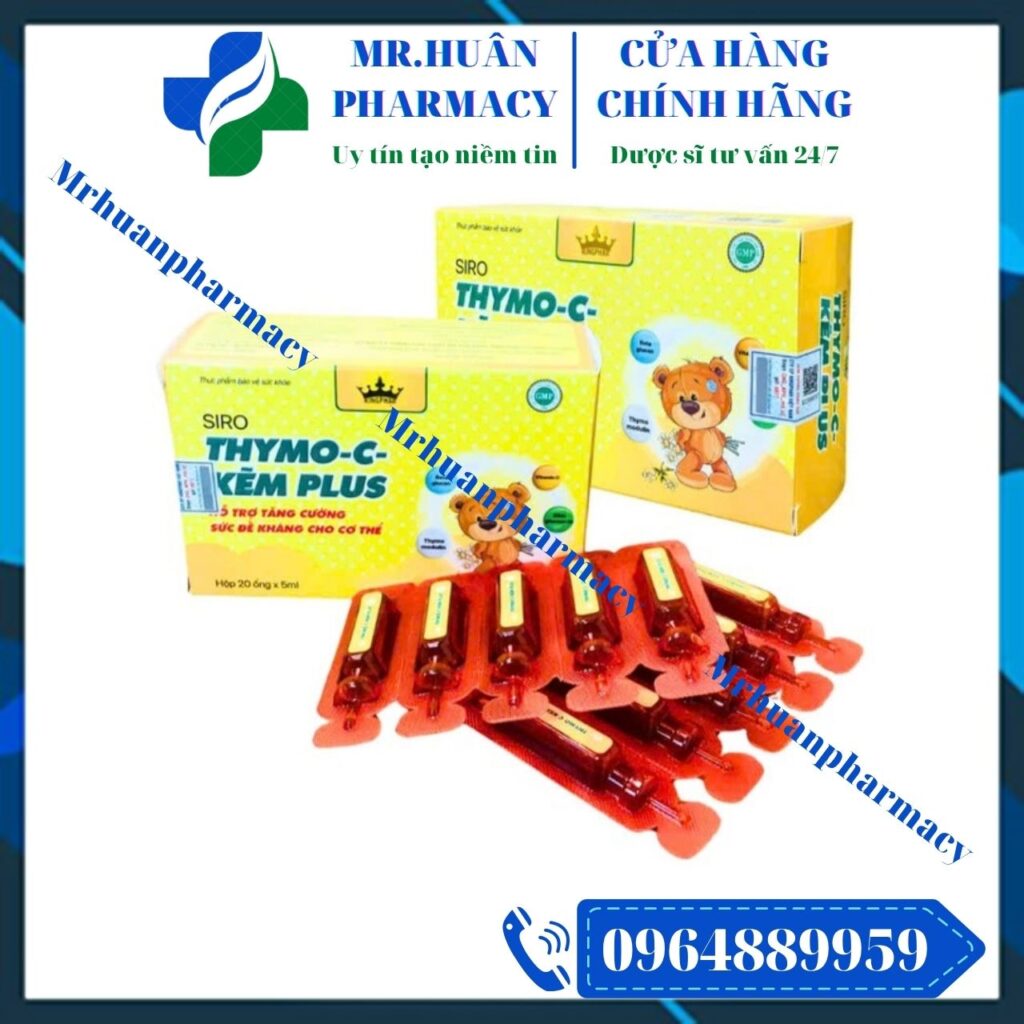 Siro Thymo C Kẽm Plus Kingphar (Hộp 20 ống) – Giúp tăng cường sức đề ...
