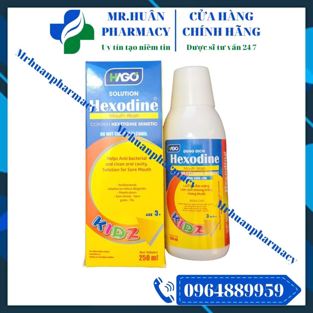 Nước Súc Miệng Hexodine KIDZ 250ml – Dùng cho trẻ trên 3 tuổi, làm dịu ...