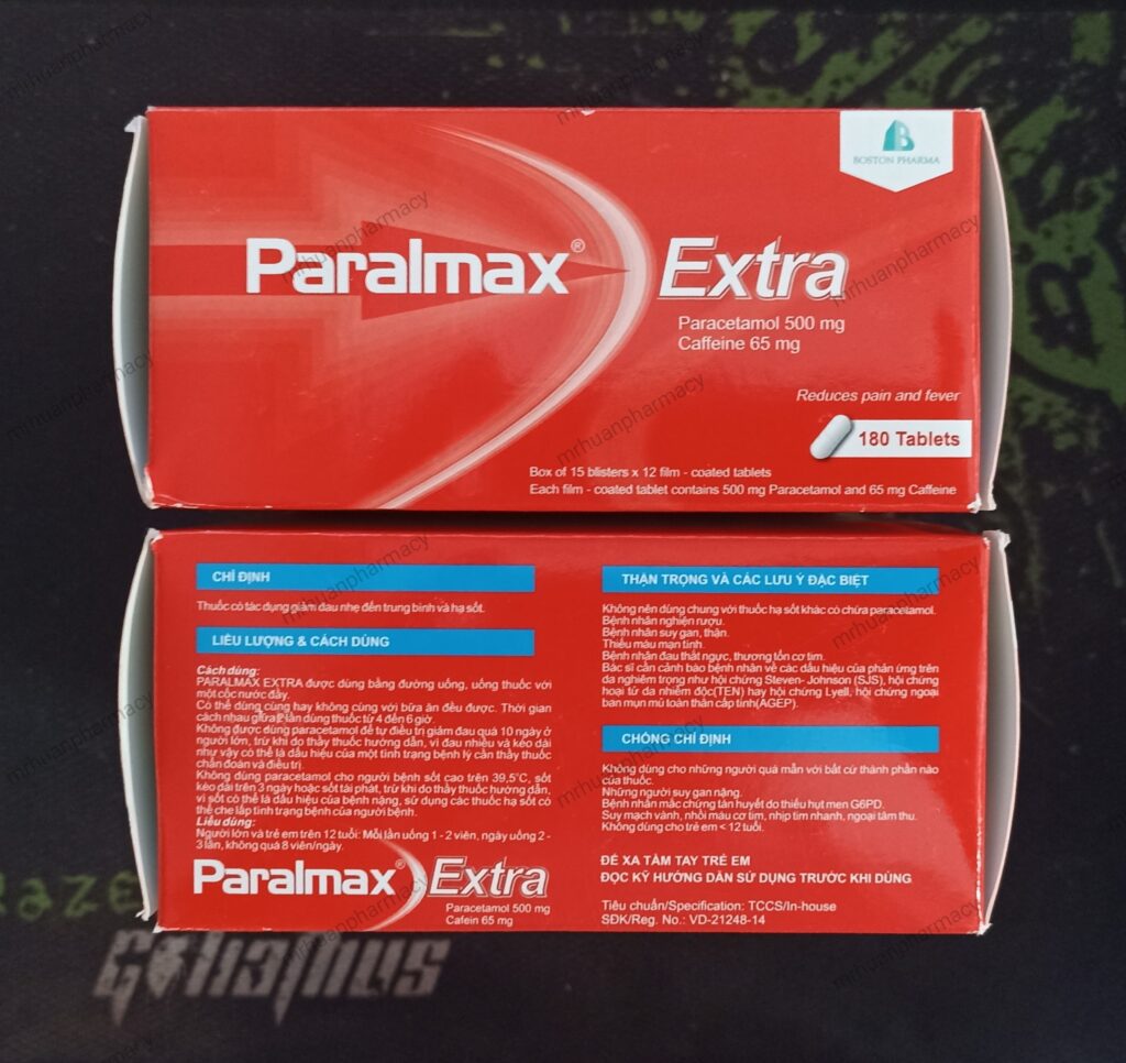 Paralmax Extra (Hộp 15 vỉ x 12 viên) – Thuốc giảm đau, hạ sốt – MrHuân ...