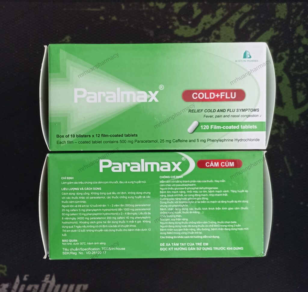 Paralmax Cảm Cúm (Hộp 10 vỉ x 12 viên) – Thuốc điều trị cảm cúm, chảy ...