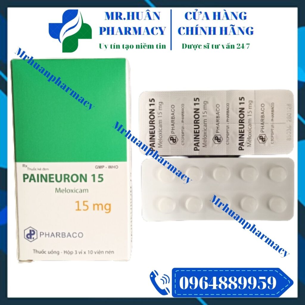 Paineuron 15 (Hộp 3 vỉ x 10 viên) – Thuốc hạ sốt, giảm đau, chống viêm ...