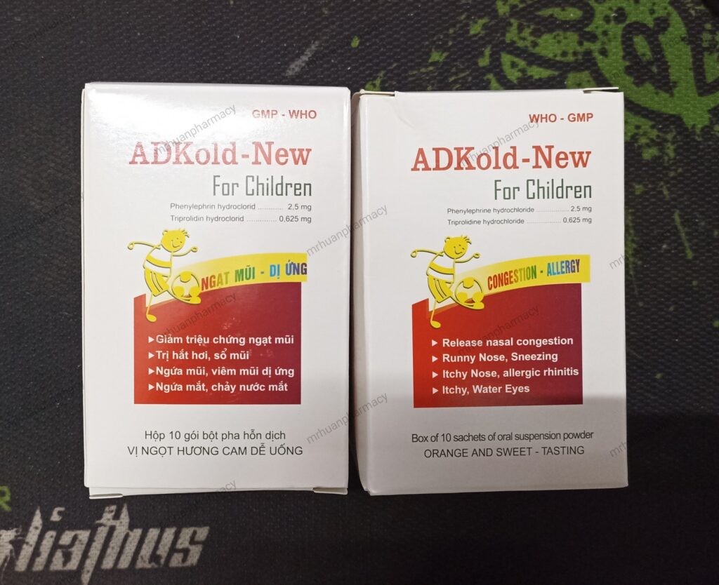 ADKold-New For Children (Hộp 10 gói) – Thuốc điều trị ngạt mũi, dị ứng – MrHuân Pharmacy