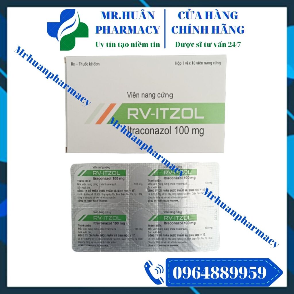 RV-Itzol (Hộp 1 vỉ x 10 viên) – Thuốc điều trị nấm toàn thân, da, âm ...