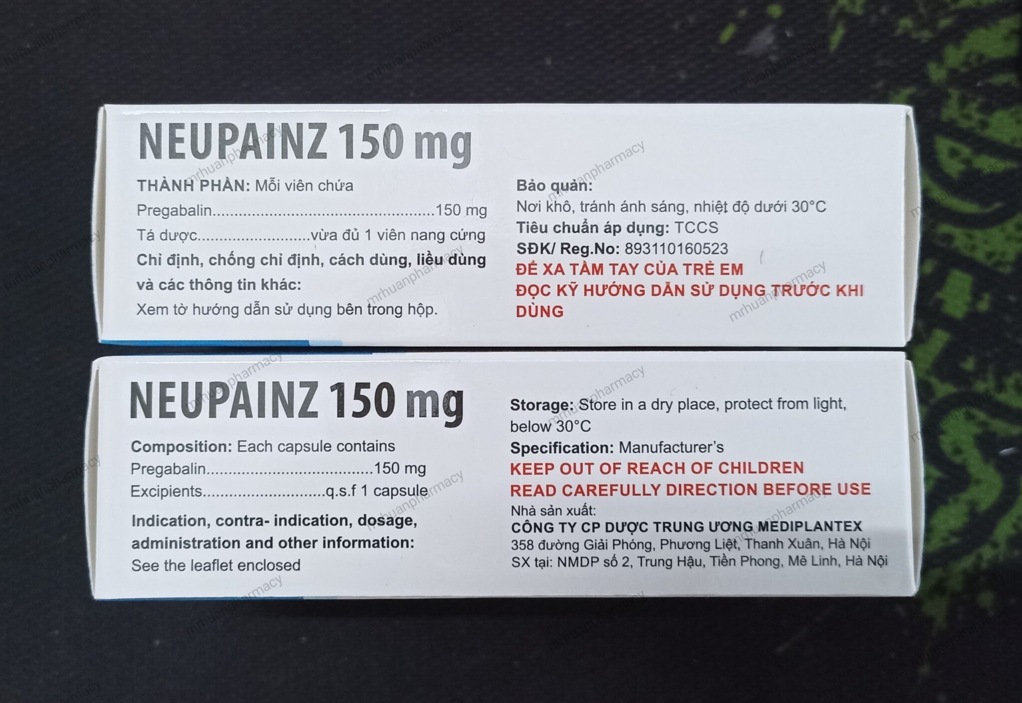 Neupainz 150mg (Hộp 3 vỉ x 10 viên) – Thuốc điều trị đau dây thần kinh ở người lớn – MrHuân Pharmacy
