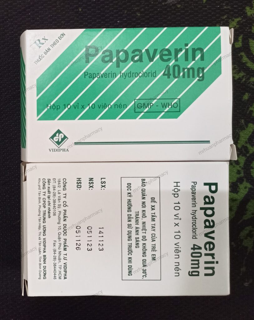 Papaverin (Hộp 10 vỉ x 10 viên) – Thuốc giảm đau, giảm co thắt – MrHuân ...