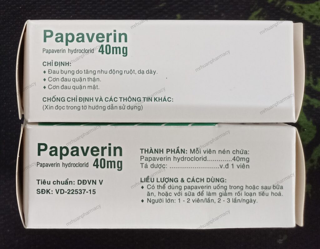 Papaverin (Hộp 10 vỉ x 10 viên) – Thuốc giảm đau, giảm co thắt – MrHuân ...