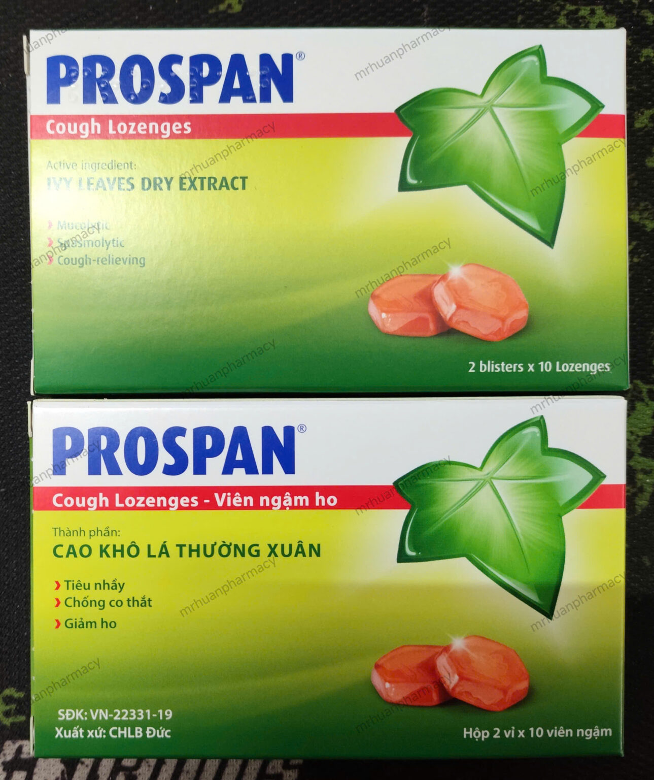 Viên ngậm Prospan Cough Lozenges (Hộp 2 vỉ x 10 viên) – Thuốc tiêu nhầy ...